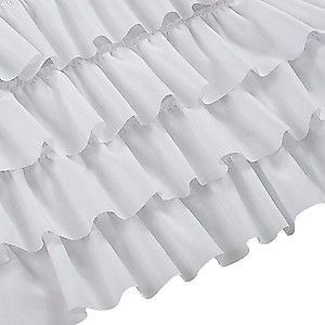 WestWeir White Ruffle Farmhouse Valance - Shabby Chic Layered Curtain for Bedroom (Set of 2)