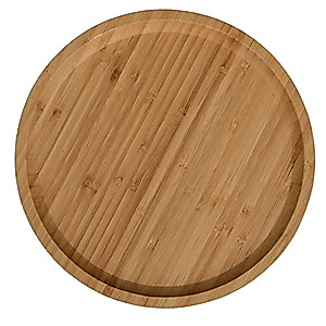 Party Trays for Serving Food, Bamboo Platter, Breakfast Dinner Trays Coffee Bread Serving Tray, Fruit Platters for Wedding Party Home Hotel Restaurant (11.8 Inch, Round)