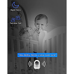 Baby Monitor with Camera and Audio - 5” Display Video Baby Monitor with 29 Hour Battery Life, Remote Pan & Tilt, 2X Zoom,Auto Night Vision, 2 Way Talk, Temperature Sensor,Lullabies,960 Feet Range