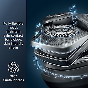 Philips Norelco S9000 Prestige Electric Shaver with Qi-Charger, Precision Trimmer and Premium Case, SP9872/86