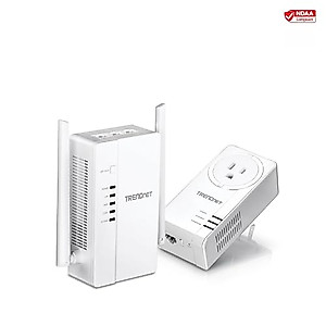 TRENDnet Wi-Fi Everywhere Powerline 1200 AV2 Dual-Band AC1200 Wireless Access Point Kit, Includes 1 x TPL-430AP and 1 x TPL-423E, 3 x Gigabit Ports, Easy Installation, White, TPL-430APK