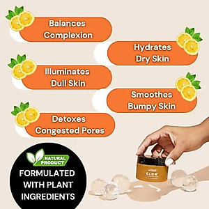 Minimo Glow Turmeric Face Scrub With Heart Applicator - Infused with Turmeric, Manuka Honey, Cinnamon, and Chamomile - Unscented Turmeric Scrub for All Skin Types- Achieve Glowing Skin Naturally