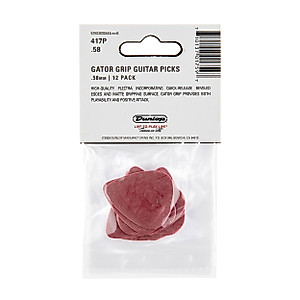 Dunlop 417P.58 Gator Grip, Red, .58mm, 12/Player's Pack, .58mm | Red, 12 Pack
