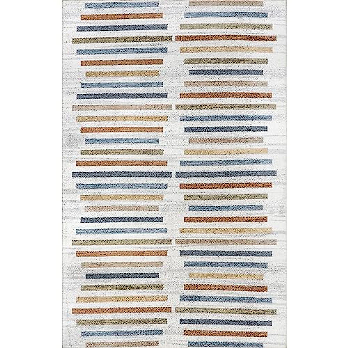 nuLOOM ROS Striped Columns Machine Washable Accent Rug, 3x5, Beige