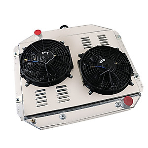 Cubauto 4 Row Aluminum Radiator For 1966-1979 Ford F100 F150 F250 F350 L6 V8 Truck 1967 1969 1972 1975 1977,Radiator +Shroud Fan +Relay Kit