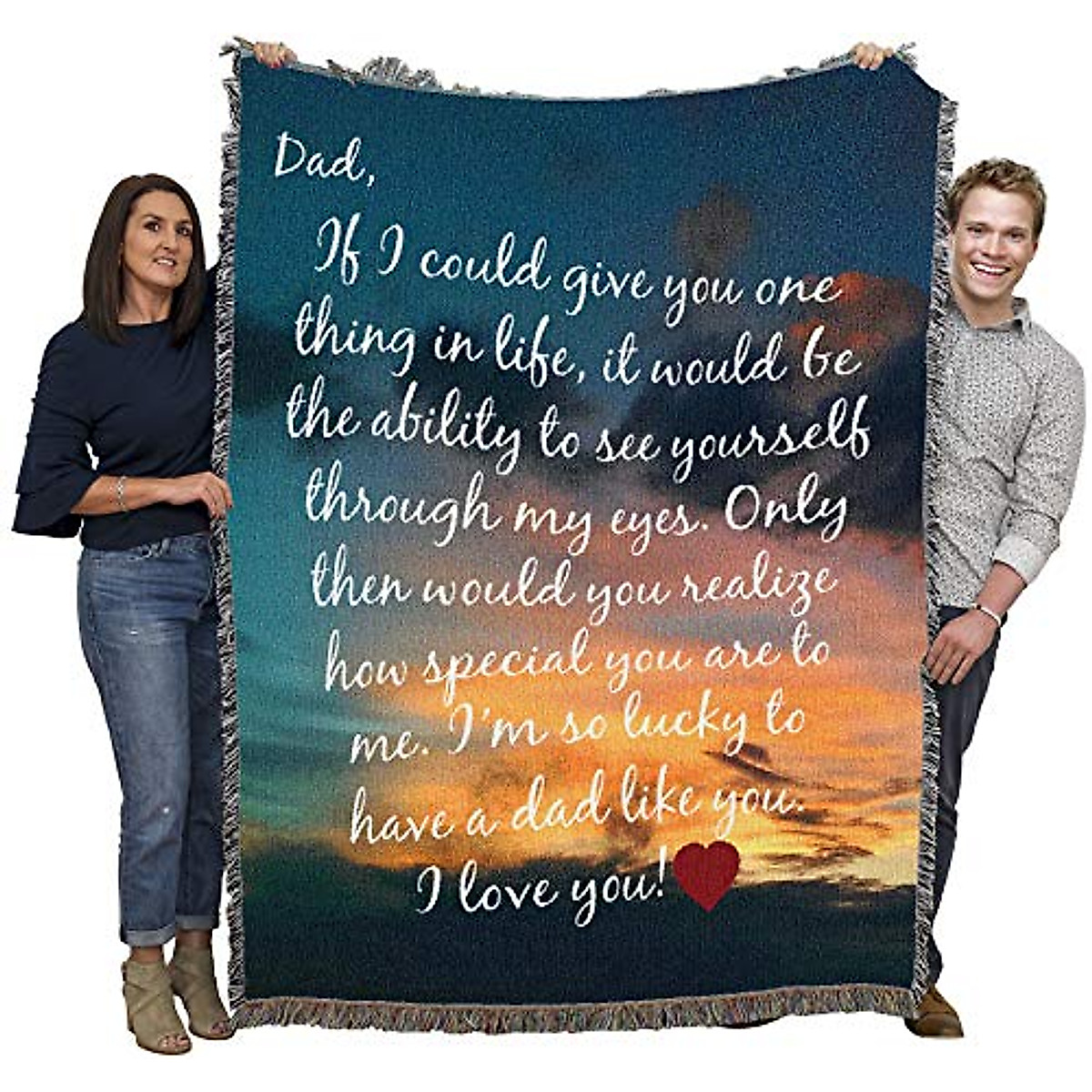 Pure Country Weavers Dad - See Yourself Through My Eyes Blanket - Gift Tapestry Throw Woven from Cotton - Made in The USA (72x54)