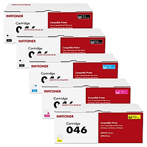 046 046H MF733Cdw 5-Color Toner Cartridge Set Replacement for Canon 046 046H Toner Cartridge for Canon Color imageCLASS MF733Cdw MF731Cdw MF735Cdw LBP654Cdw Laser Printer (5-Pack)