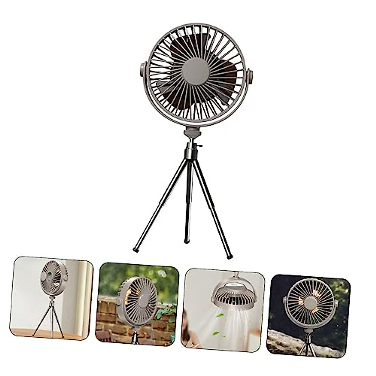 UKCOCO 1 Set Fan Small Fan Vintage Table Fan Table Stand Fan Rechargeable Fan Small Battery Fan Small Portable Fan Office Table Fan Table Cooling Fan Lovely Desk Fan Plastic Grey Office