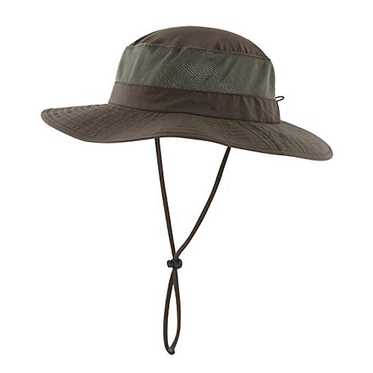 Home Prefer Outdoor UPF50+ Mesh Sun Hat Wide Brim Fishing Hat with Neck Flap (Army Green)
