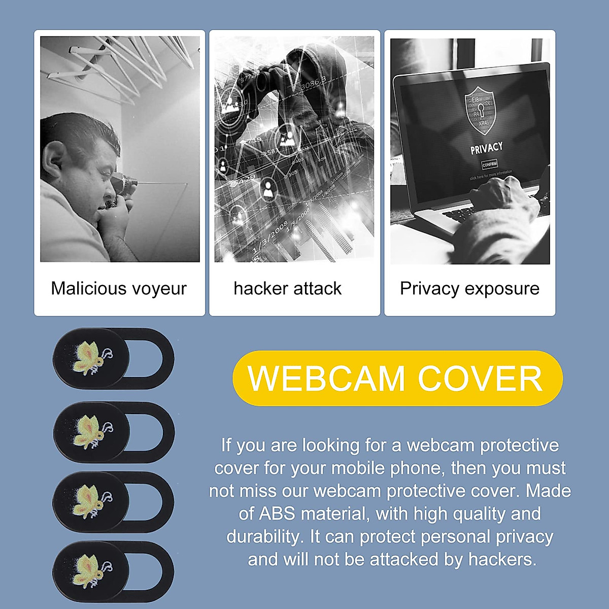 OSALADI 4pcs Privacy Cover Web Covers Plastic Webcam Cover Laptop Webcam Cover Webcam Protective Covers Peeping Covers Laptop Covers Tablet Covers