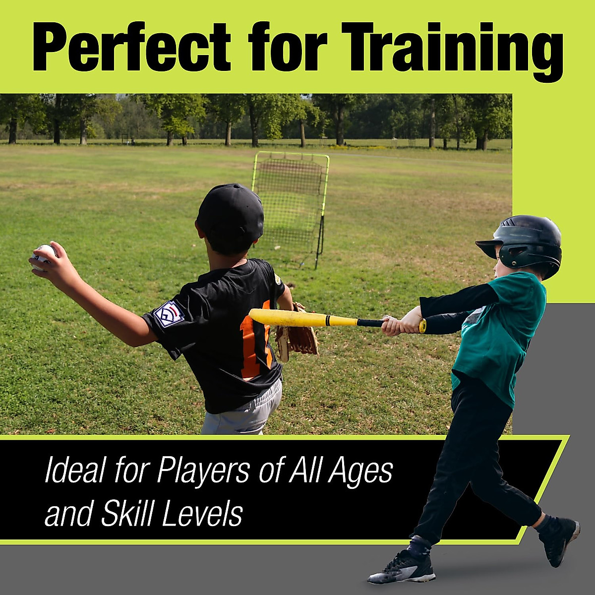 Elite Athletics Baseball, Softball and Lacrosse Rebounder Net - Multi-Angle Pitchback Net + Fielding Trainer - Bounce Back Net for Fielding + Throwing Practice