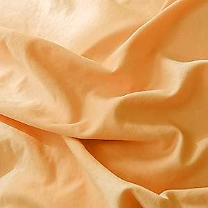 mixinni Tangerine Jersey Knitted Duvet Cover 3 Pieces Organge Soft Bedding Set with Zipper Closure Perfect for Him and Her, Easy Care, Soft and Breathable-(3pcs, King Size)