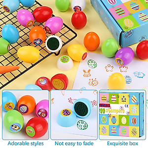 Fovths 28 Pack Easter Egg Stampers Assorted Self-ink Stamp Basket Stuffers Easter Hunt Easter Party Favor for Easter DIY Crafts Classroom Prize Supplies