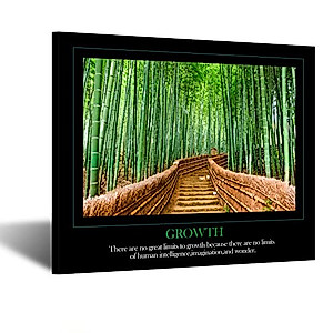 Kreative Arts Motivational Self Positive Office Quotes Inspirational Bamboo Growth Poster Canvas Prints Wall Art for Walls Decoration 20x24inch (Growth)