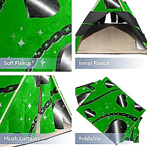 Y-DSIWX Guinea Pig Hideout Cozy Hamster House Cave for Bunny Chinchilla Hedgehog Small Animal Hearts Chain Pattern