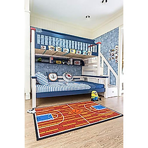 Furnish my Place 690 Rust Basketball Childrens Play Area Rug for Bathroom, Playroom & Kindergarten Classroom, (2'2"x3')