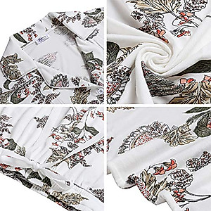 Joyaria Womens Summer Bamboo Short Sleeve Button Up Pajama/Pj/Sleep Shorts Set (Floral Print,XXL)