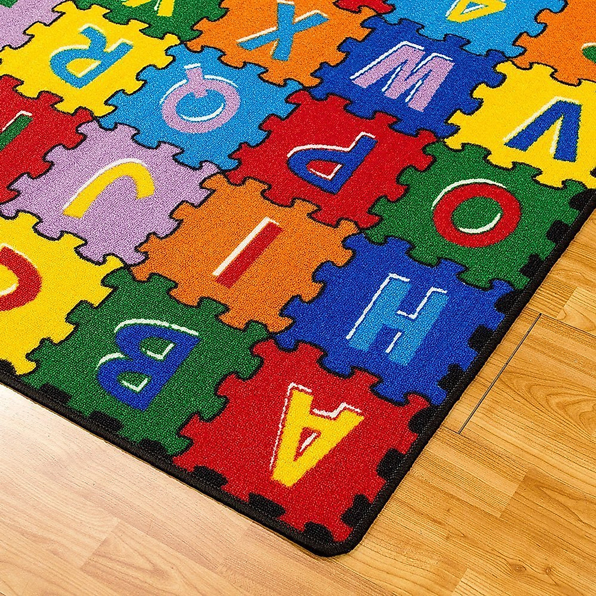 CR Kids/Baby Room/Daycare/Classroom/Playroom Area Rug. ABC Puzzle (A-Z and 1-9). Educational. Fun. Bright Colorful Vibrant Colors (8 Feet X 10 Feet)