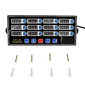 12 Channels Commercial Kitchen Timer Digital Display with Loud Alarm Adjustable Cooking Reminder for Home Restaurant, Multiple Channels for Twelve Multi-Event, Waterproof Fryer Turkey Timer, Black