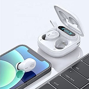 Wireless Dual Ear Bluetooth Headset Motion Waterproof Intelligent Noise Reduction Fingerprint Control Built-in Voice Assistant Portable Sports Waterproof Earphone for Work