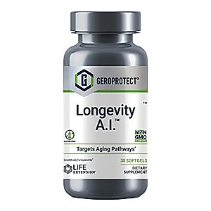Life Extension GEROPROTECT Longevity A.I. - Anti-Aging Supplement with Gamma-linolenic Acid (GLA) from Borage Seed Oil and Ginseng Extract for Stem Cell Health –Gluten-Free, Non-GMO – 30 Softgels
