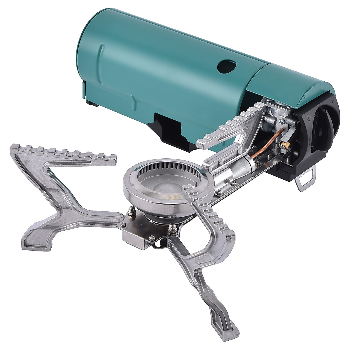 BRS Foldable Portable Butane Stove 2670W Camping Stove Outdoor Gas Stove with Storage Bag Thermal Sheet Adventure suitable for Picnic/Backpacking Hiking/Home Travel (BRS-99 Green)