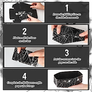 Tenceur 100 Pieces Halloween Coffin Snack Trays Halloween Party Food Supplies Coffin Boxes for Treats for Halloween Storage Charcuterie Board Serving Supplies