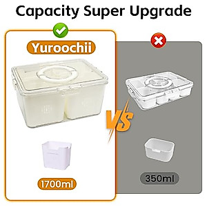 Fruit Storage Containers for Fridge with Lid: Produce Food Fresh-Keeping Colanders with Handles, Refrigerator Organizer Corn Pepper Berry Vegetable Veggies Fruits Saver with 4 Compartments Storage