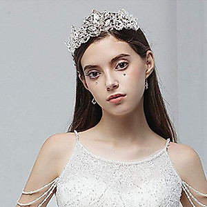 Didder Silver Tiaras for Women Bridal Tiara, Crystal Tiaras and Crowns for Women Princess Tiaras for Girls Birthday Crown for Prom Wedding Party Halloween Costume Hair Accessories Christmas Gift