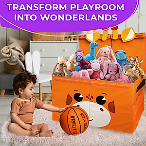 QUOKKA Toy Chest Storage Boxes for Boys and Girls Large Giraffe, Large Elephant & Large Koala - Fabric Foldable Bin for Playroom