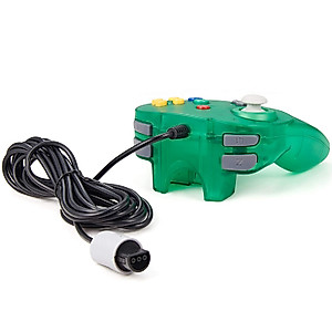 KIWITATA 2 Pack N64 Remote Controller, kiwitatá Retro N64 Wired 64-bit Mini Gamepad Upgraded Joystick Replacement for N64 Console (Clear Green)