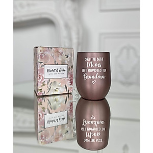 Violet and Gale Grandma to Be Gifts New Grandma 12oz Wine Glass Tumbler First Time Grandmother Announcement Gift Promoted to Grandma Coffee Mug