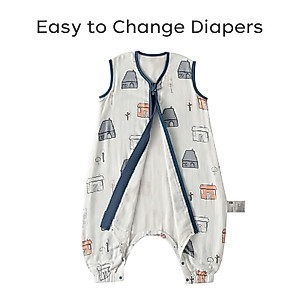 bc babycare Baby Sleep Sack with Feet 3-4T Muslin Cotton Baby Sleeping Bag 0.5 TOG 2-way Zipper Sleeveless Wearable Blanket