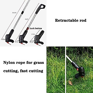 Handheld Grass Trimmer Cordless,Rechargeable String Trimmer, Household Wireless Handheld Lawn Mower, Garden Trimmer Weeder, 5V/2000MAH Lithium Battery