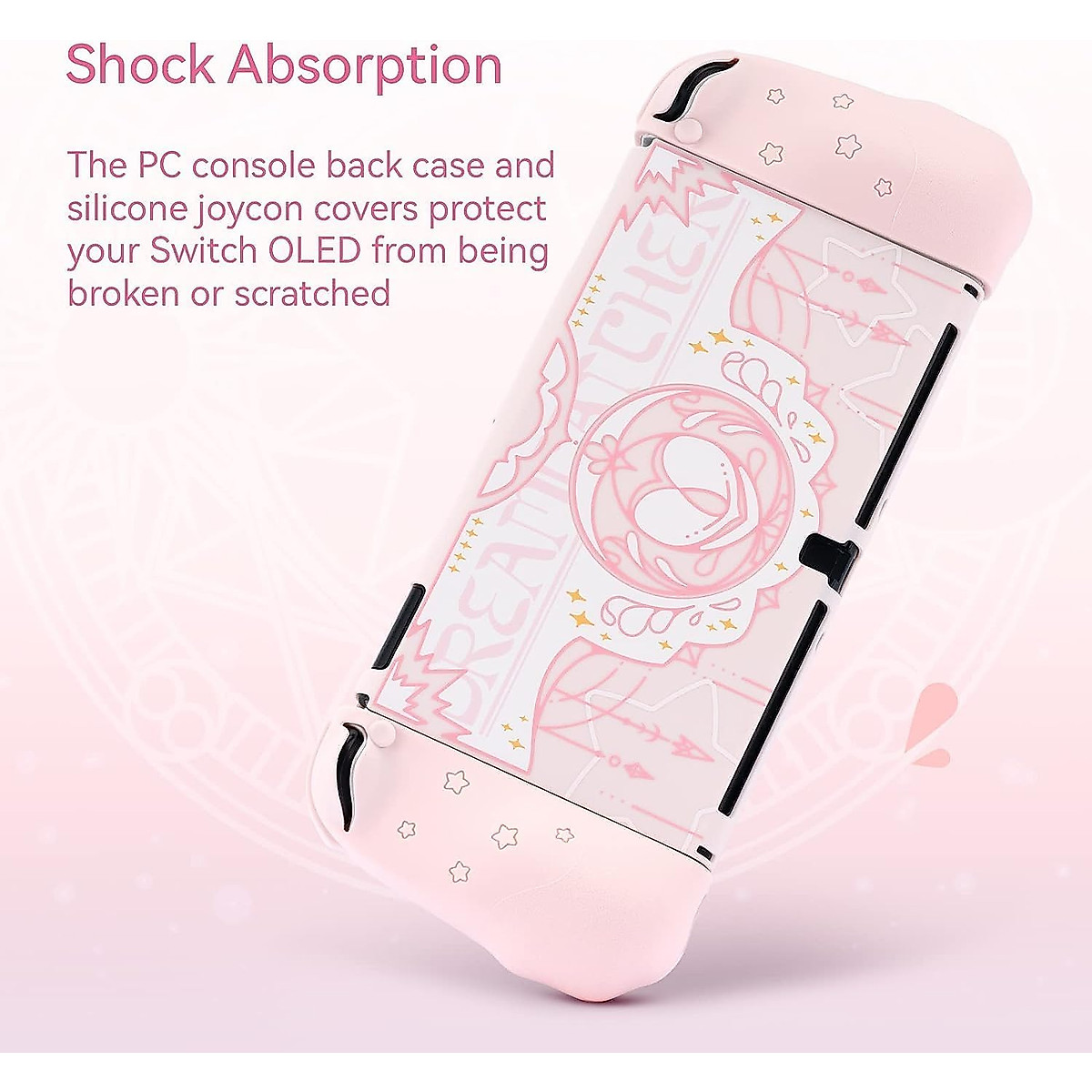 GeekShare Protective Case Compatible with Nintendo Switch OLED Console - Slim Cover Case with Ergonomic Design for Switch Model- Star Wings (For OLED Model)