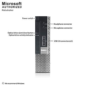 Dell OptiPlex 990 USFF Desktop Computer PC, Intel Quad Core i7-2600S up to 3.8GHz, 16G DDR3, 1T, WiFi, BT, DP, VGA, Windows 10 Pro 64 Bit-Multi-Language Supports English/Spanish/French(Renewed)