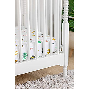 Safari Crib Sheet Fitted Organic, 100% Cotton GOTS Soft Jersey Jungle Animal Crib Sheets, Jungle Safari Animals Baby and Toddler Bedding for Boys and Girls (Jungle)