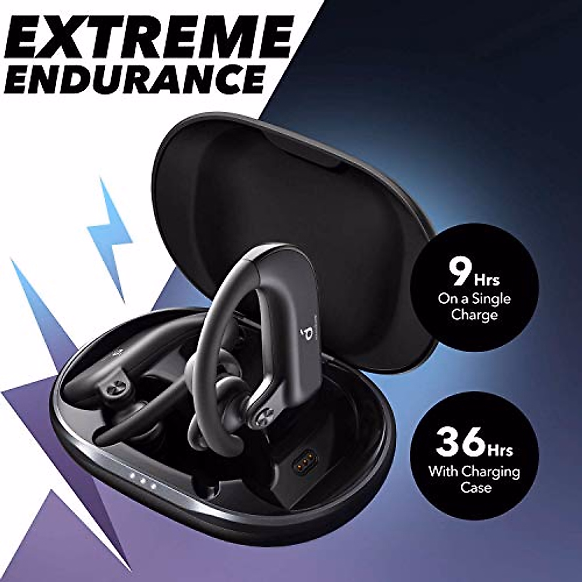 Anker Soundcore Spirit X2, True Wireless Earbuds, Body-Moving Bass, IP68 Sweatproof, 36H Playtime, Fast Charge, Secure Earhooks, Bluetooth 5, CVC 8.0 Clear Calls, Sports Earphones for Gym (Renewed)