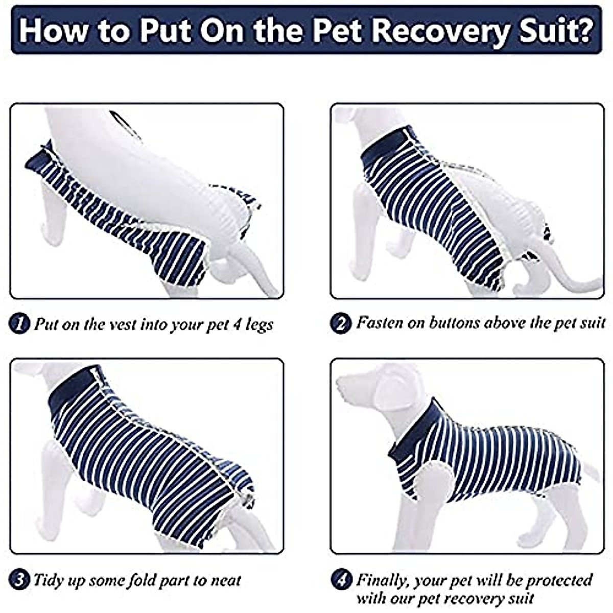 L1HMPET Dog Surgery Recovery Suit Puppy Medical Vest, Dog Surgical Suit,After Surgery Wear, Home Indoor Pets Clothing (L)