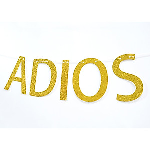 Qttier Adios Bitchachos Gold Glitter Banner for Going Away, Fiesta, Taco Party Decorations