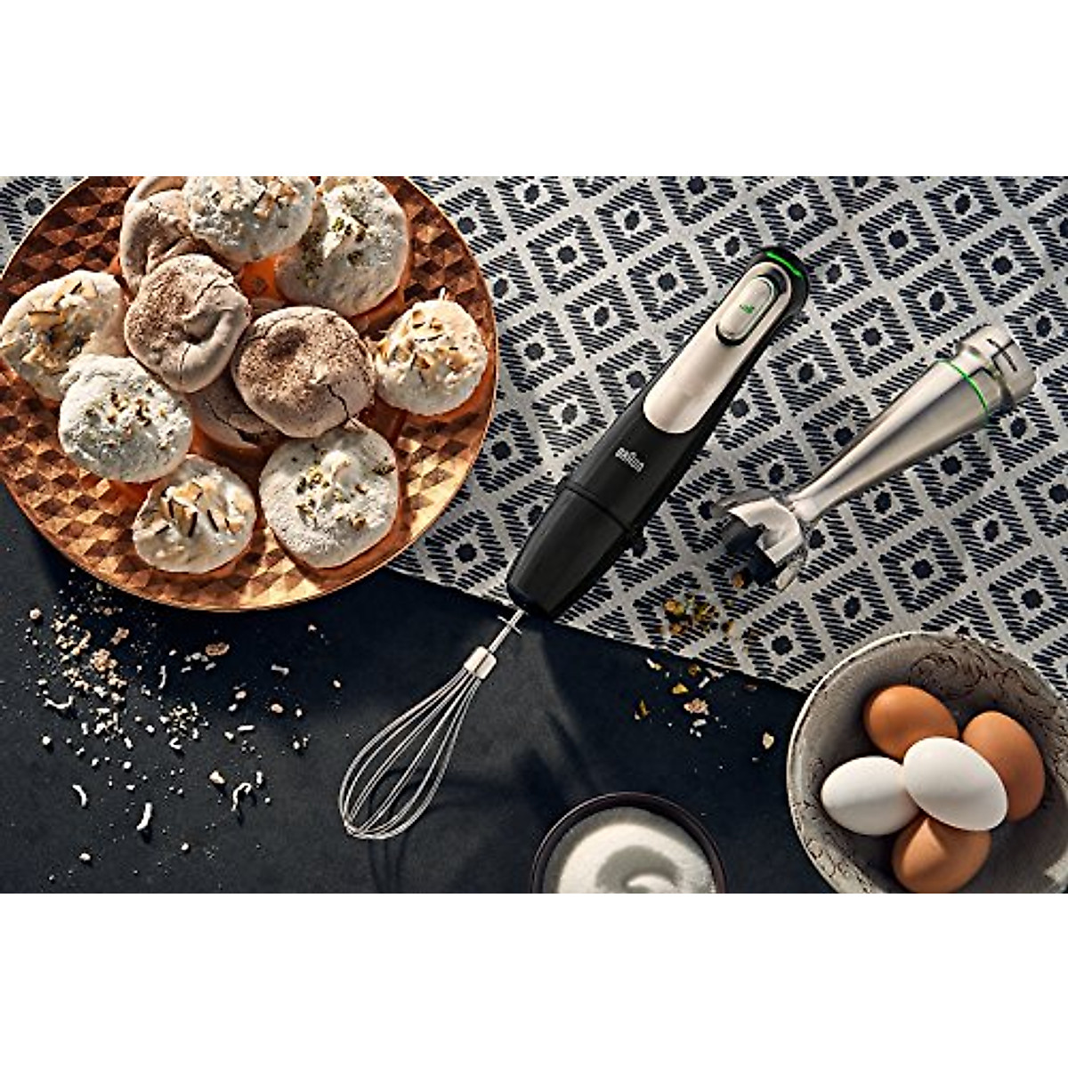 Braun Multiquick 5-in-1 Immersion Hand, Powerful 700W Stainless Steel Stick Blender, Variable Speed + 6-Cup Food Processor, Ice Crusher, Whisk, Beaker, Masher, 2.7 x 2.7 x 16.1 inches, Black