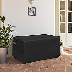 Kovshuiwe Deck Box Cover 52" L x 26.7" W x 26.7" H- Heavy Duty 600D Polyester Oxford Deck Box to Protect Large, 100% Waterproof Deck Box Cover, Outdoor Rectangular Storage Bench Covers