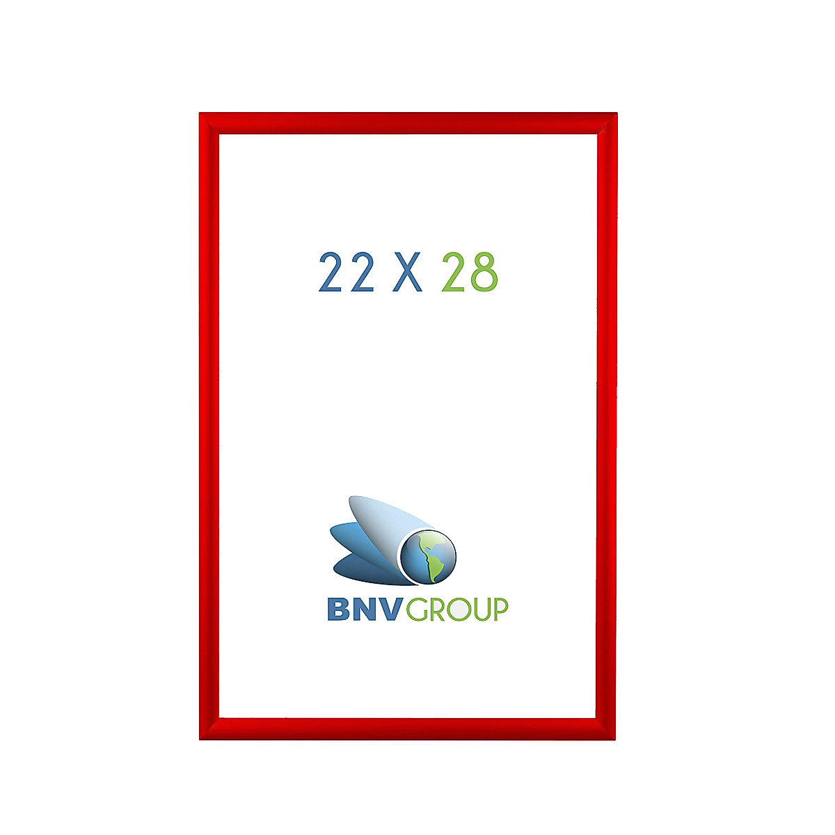 BNV Aluminum Front Load Snap Poster/Picture Frame, Red, 22x28 Inches, 1'' Profile, Wall Mounting, Portrait and Landscape Mode, Easy Installation, Anti-Glare, PVC Cover, Lightweight