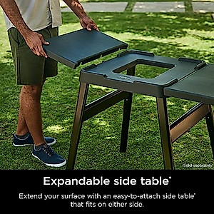 Ninja XSKUNSTAND Outdoor Stand, Woodfire Products, Adjustable Height, Utensil-Holder, Side Table-Compatible, Weather-Resistant, Black, 26" x 34" x 34