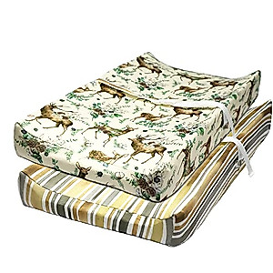 Extra Soft Stretchy Changing Pad Cover for Baby,2 Pack Premium Cotton Blend,Grove Pattern.,Multicolor,CPC0001