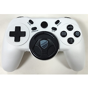 VISIONHMD Wireless Racing Wheel or Steering Wheel for PS4/PS4 SLIM/PS4 Pro,Compatible With Steam Gaming, Android and iOS,MAC,With 2 Remappable Buttons (White)