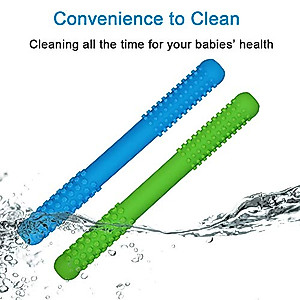 Hollow Teething Tubes Toys for Babies Girls Boys, 5 Pack Silicone Baby Teether Toy Tube for Infants with Nursing Biting Chewing, Chew Straws for Toddlers 6-12 Months