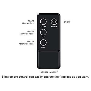 33 inch Low Western Electric Fireplace Insert, Heater, Recessed Mounted with Fire Crackling Sound, Remote Control, 750/1500W, Black