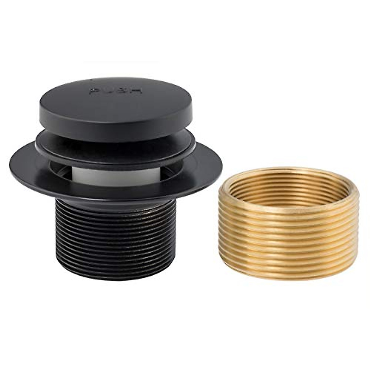 Artiwell Tip-Toe Tub Trim Set with Two-Hole Overflow Faceplate, Replacement Bath Drain Trim Kit with 2-Hole Overflow Faceplate and Universal Fine/Coarse Thread (MATT Black)