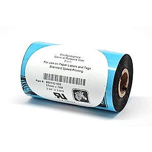 Zebra 800132-002 Thermal Transfer Wax Ribbon (2.24" x 244') 5319 Performance, 12 Rolls